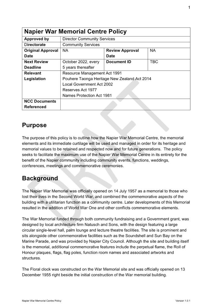 Agenda of Napier People and Places Committee - Thursday, August 29, 2024