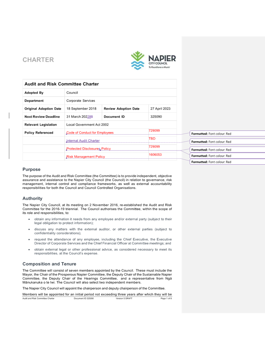 Agenda of Audit and Risk Committee - Thursday, 12 June 2025